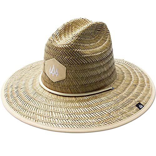 Straw Hat for Men & Women |Lifeguard Hat, Beach Hat & Sun Hat | Wide Brim for Sun Protection | One Size | Sunshine | Hemlock