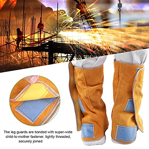Welding Spats 1 Pair Leather Welding Boot Covers Retardant Welding Boot Cover Welder Leg Foot Safety Protection Safety Boot Cover Leg Foot Protection Cover