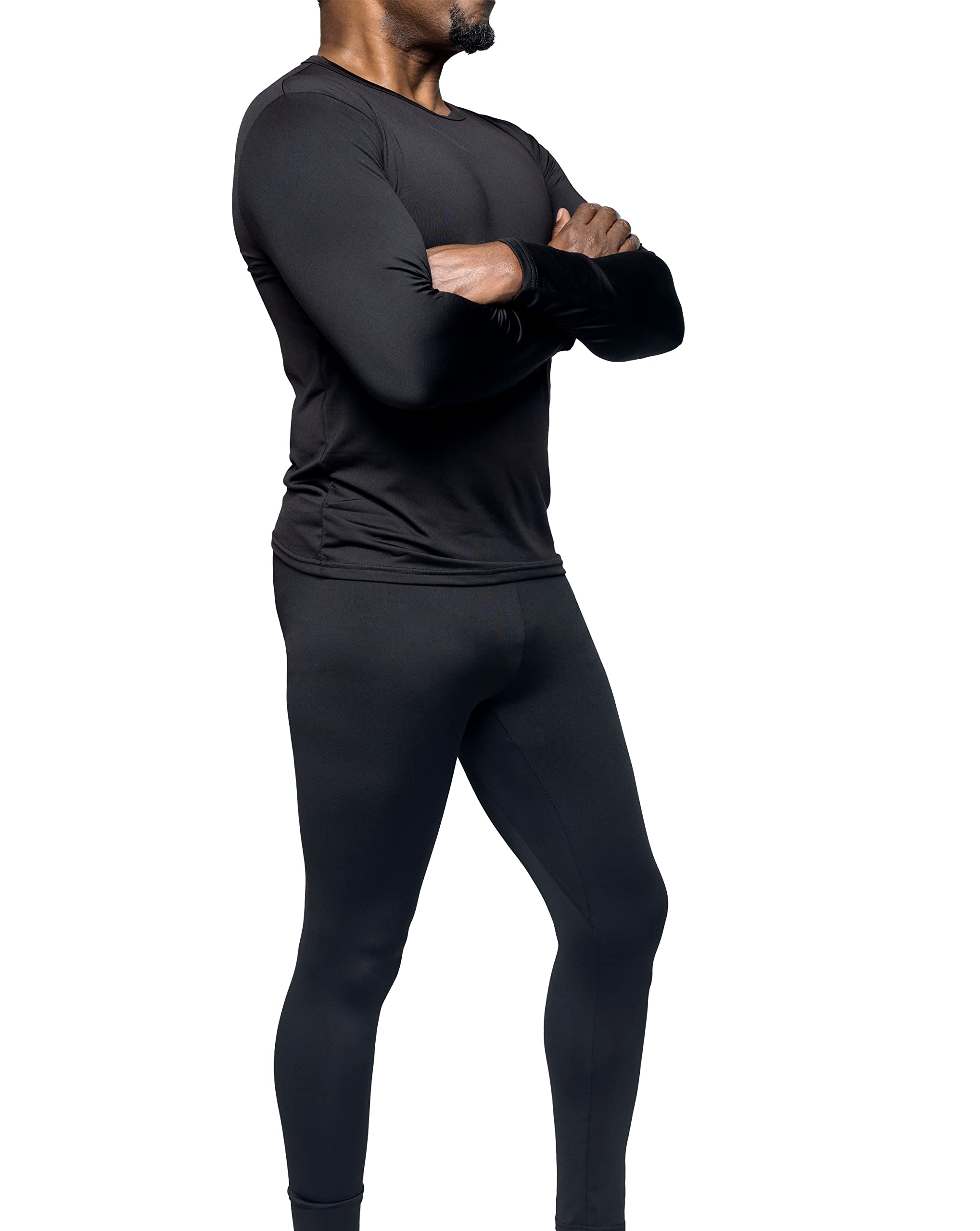 Therma Tek Cold Weather Long Johns Thermal Underwear for Men Set β 2 Pcs Fleece Lined Moisture Wicking, Breathable Base Layer Men Thermals Top and Bottom Set(Grey, M)