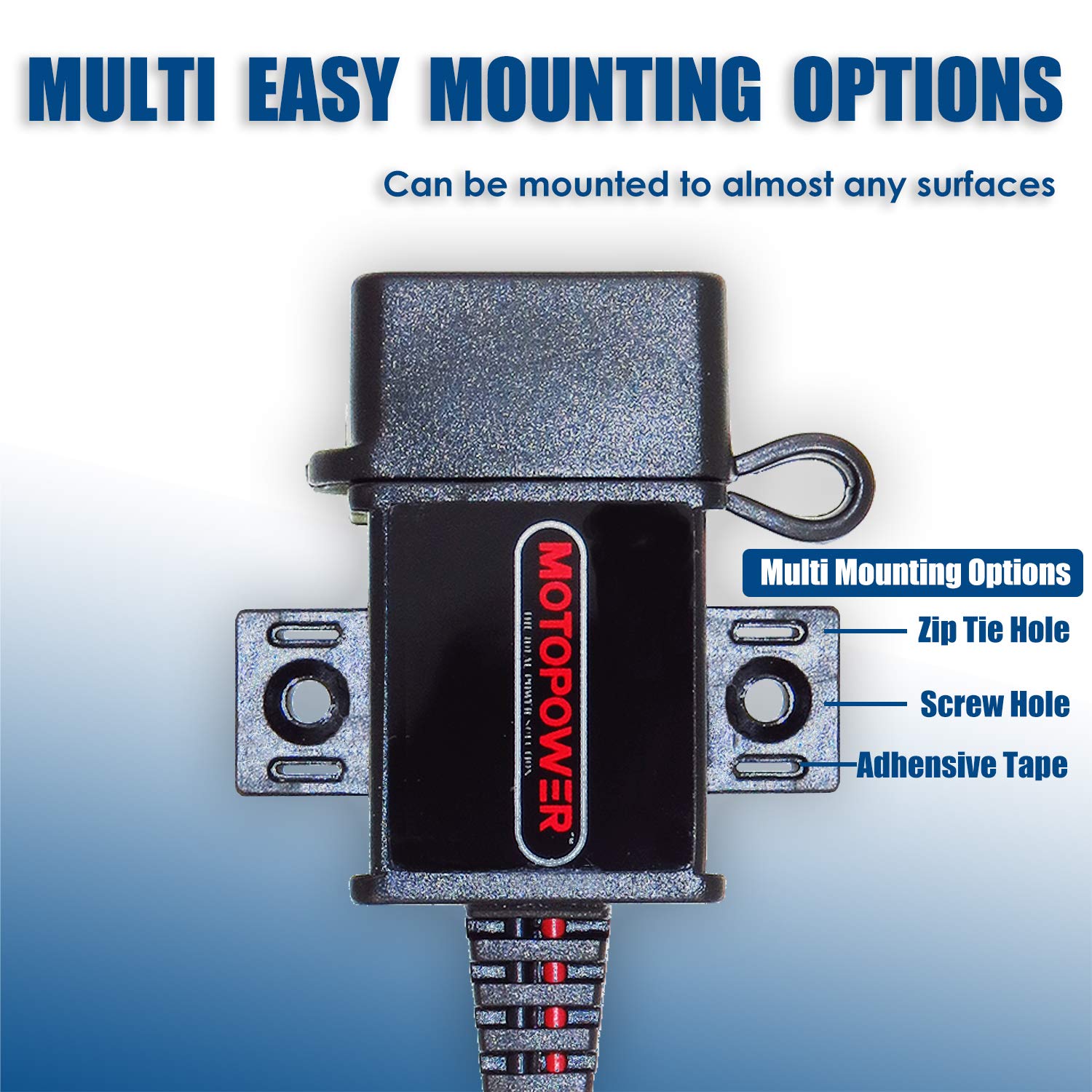 MOTOPOWER MP0609A 3.1Amp Motorcycle USB Port Kit SAE to USB Adapter On Motorcycle