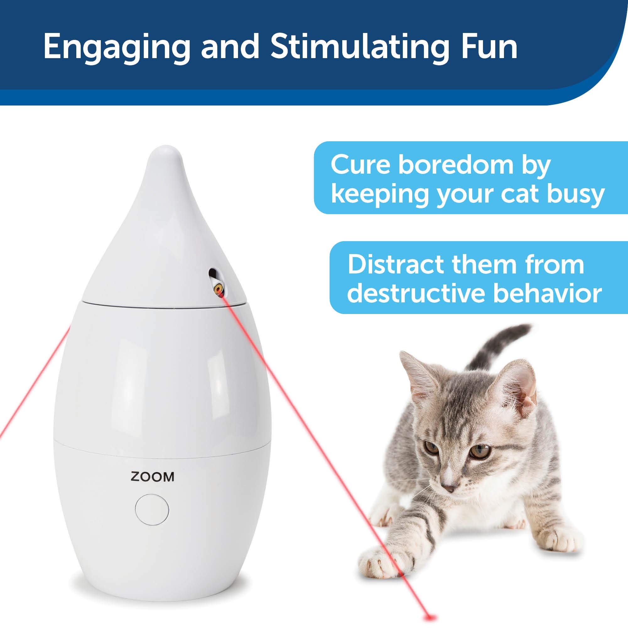 PetSafe Zoom Rotating Laser Cat Toy β Includes 2 Interactive Laser Lights