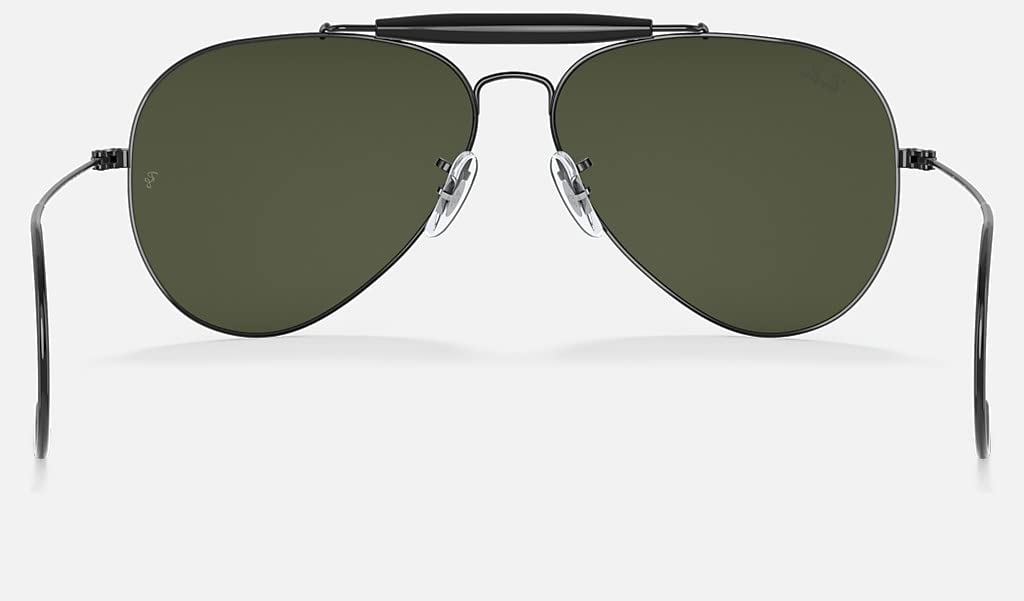 Ray-Ban RB3030 Outdoorsman L9500 58MM Black/G-15 Green Crystal Pilot Sunglasses for Men for Women + Bundle With Designer iWear Eyewear Kit