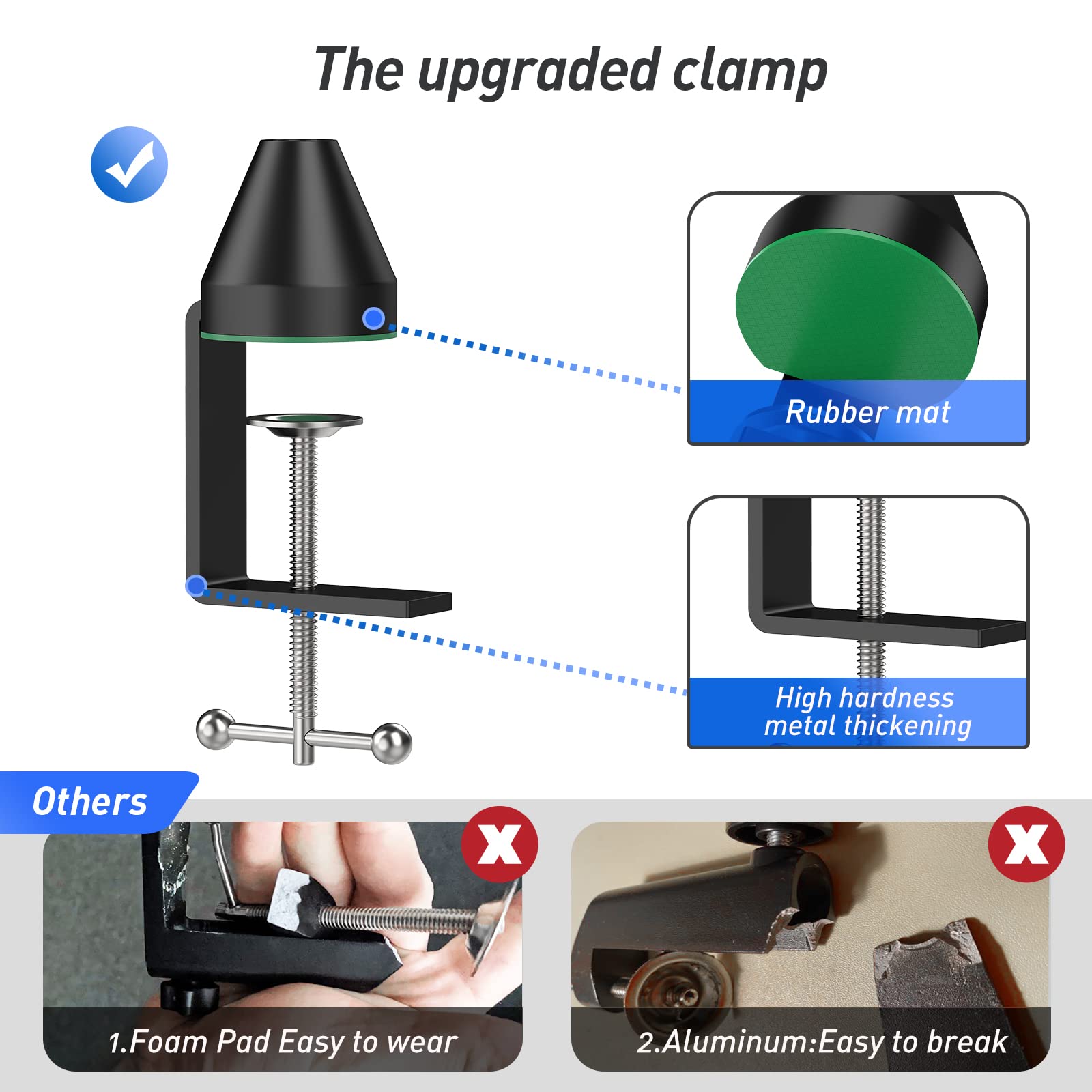 SUNMON HyperX QuadCast Boom Arm,Adjustable Suspension Microphone Boom Arm for HyperX QuadCast, QuadCast S Boom Arm – Upgrade C Clamp, 2 Cable Ties, Pop Filter Cover Compatible with HyperX Microphone