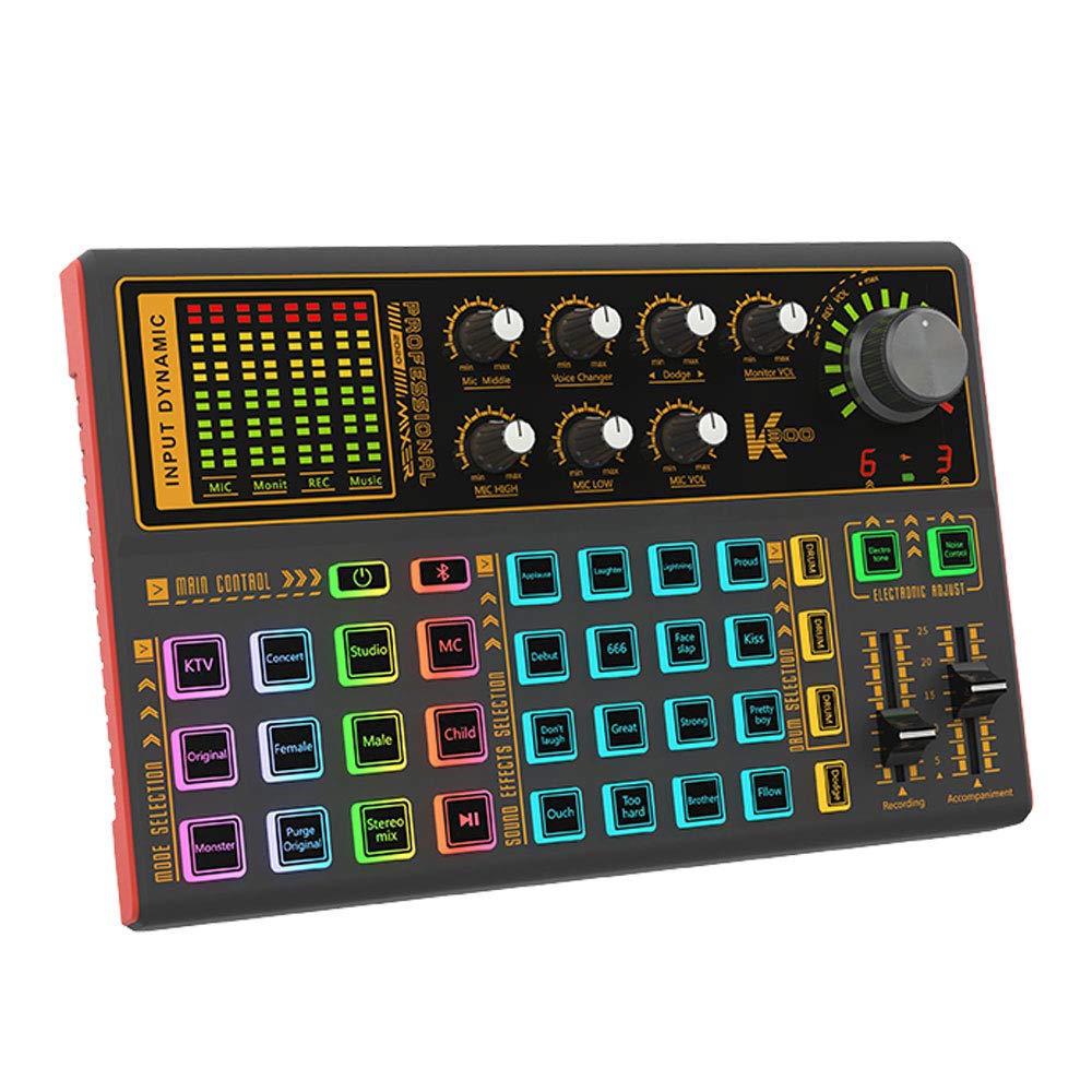 Sound Effects Board for Streaming, SKYJUNS K300 Voice changer beat maker with Sound Mixer Board and Sound Card for Streaming/Gaming/Phone/PC/Studio Recording & Broadcasting…