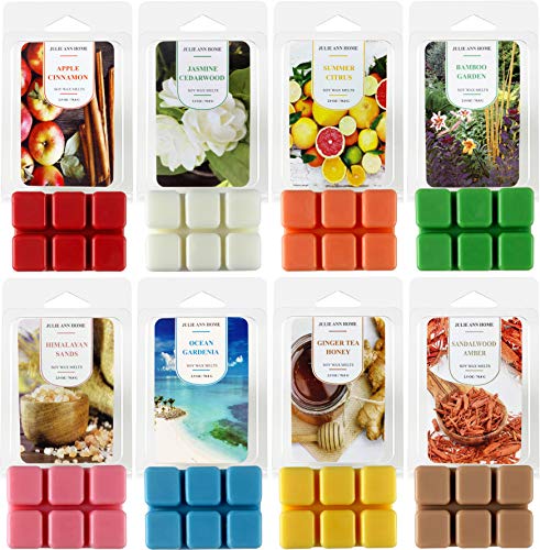 Scented Soy Wax Melts – Set of 8 Assorted 2.5oz Wax Cubes/Tarts | Home Fragrance for Candle Warmers | Bulk Value Pack