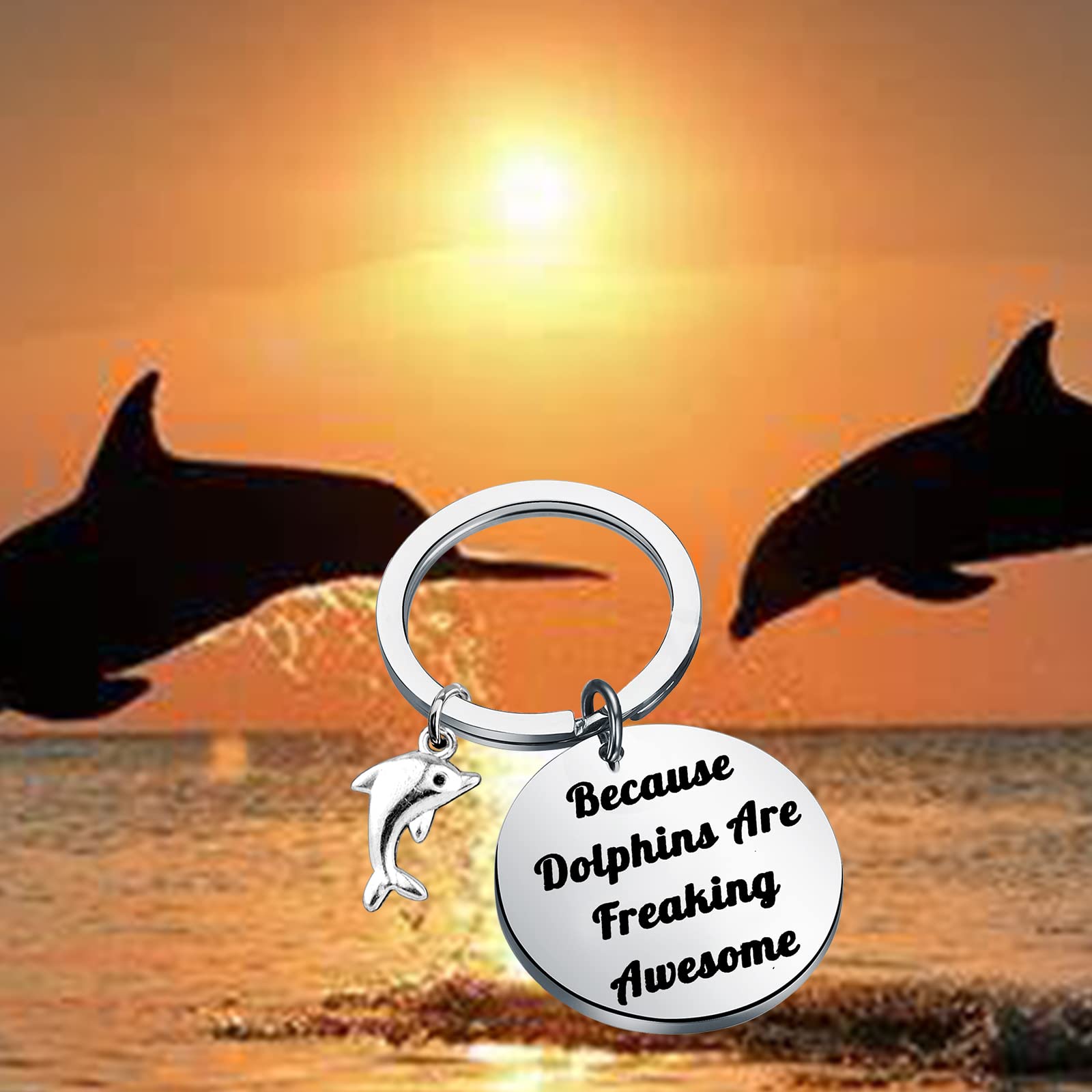 Zuo Bao Funny Dolphin Gifts Because Dolphins Are Freaking Awesome Keychian Dolphins Lover Gift for Women (Because Dolphins Are Freaking Awesome)