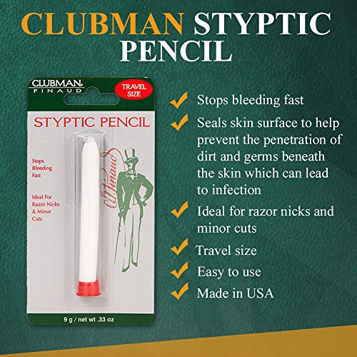 Pinaud Clubman styptic pencil for nick relief - 0.33 oz, 6 pack