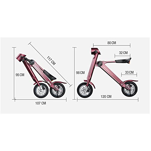 Wonzoneddzxc Electric Bicycles Electric Scooter Smart City Walking Electric Bicycle Mini Folding Electric Bike Instead Walking Tool li-ion ebike (Color : White)