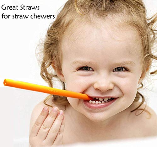 Tegion Thin Short Reusable Toddlers& Kids Silicone Straws for The First Years Take & Toss Spill Proof Straw Cup,10-14 oz Small Tumbler (Girls Color)