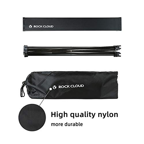 ROCK CLOUD Portable Camping Table Ultralight Aluminum Camp Table with Storage Bag Folding Beach Table for Camping Hiking Backpacking Outdoor Picnic, Size M