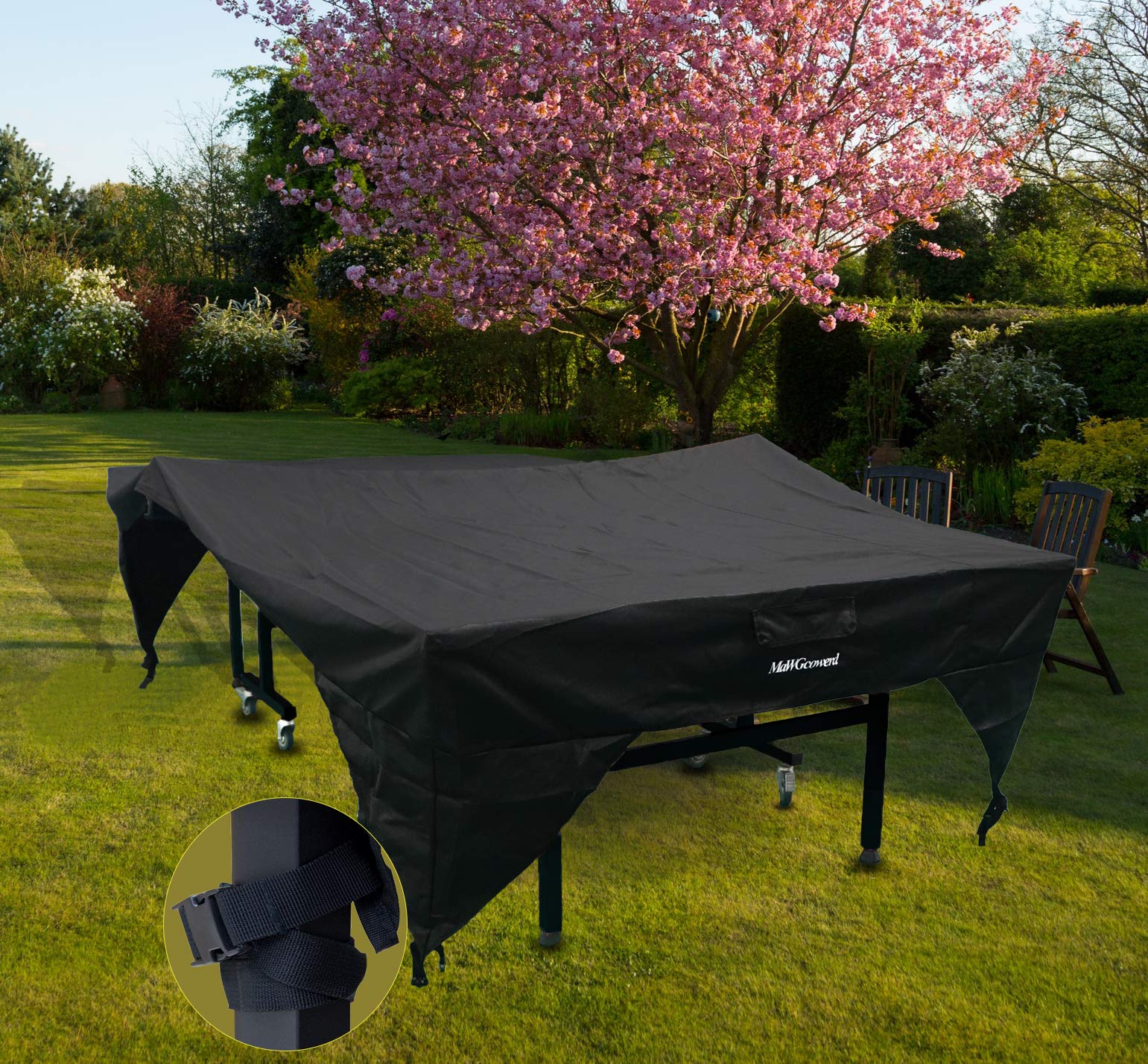 Ping Pong Table Cover - 600D Oxford Cloth Sunscreen dustproof Table Tennis Table Cover, Indoor/Outdoor Application - Black