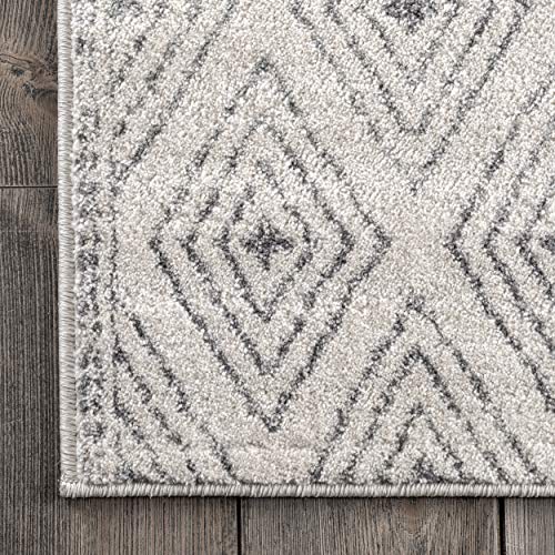 nuLOOM Sarina Tribal Diamonds Area Rug, 8x10, Grey