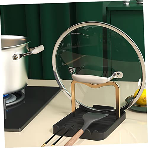 Zerodeko Spoon Stand for Kitchen Ladell Spoons lid and Spoon Rest Pan Cover Stand Pot lid Rack Stove Coffee Spoon Rest Pan Cover Rest Pot lid Storage Space Aluminum Chopstick Rest Household