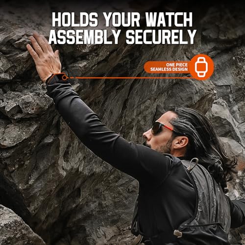Wristitani Compatible with Rugged Apple Watch Band with Bumper Case 45mm for iWatch Series 9/8/7, Durable TPU Sport Strap with Full Coverage Screen Protector, 45mm Black