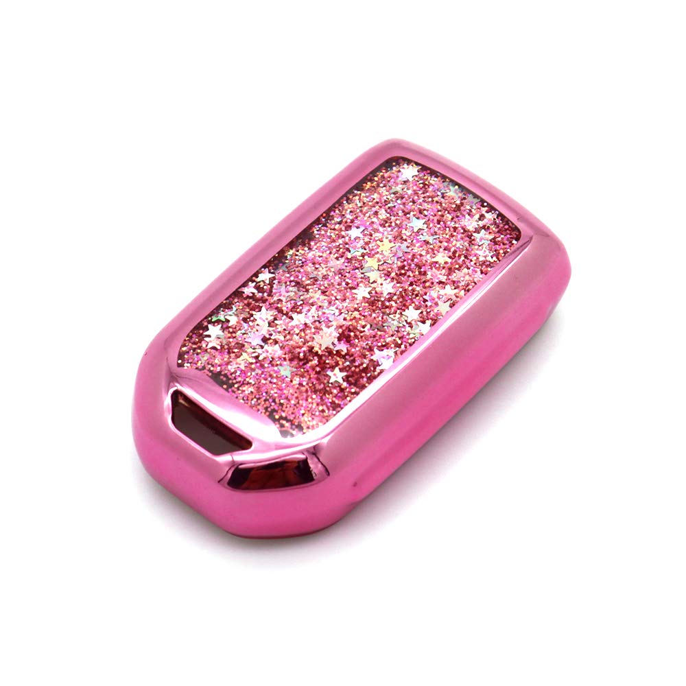 Senauto Quicksand Full Protect Key Fob Cover for Honda Civic Accord CRV HRV Pilot Odyssey (Pink)
