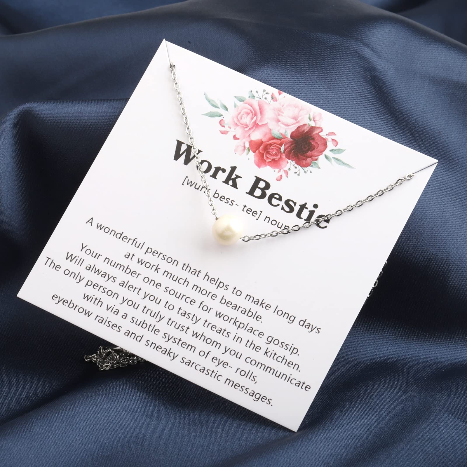 Work Bestie Necklace Coworker Leaving Gift For Coworker Best Work Friend Work Bestie Appreciation Gift (Work Bestie A wonderful person)