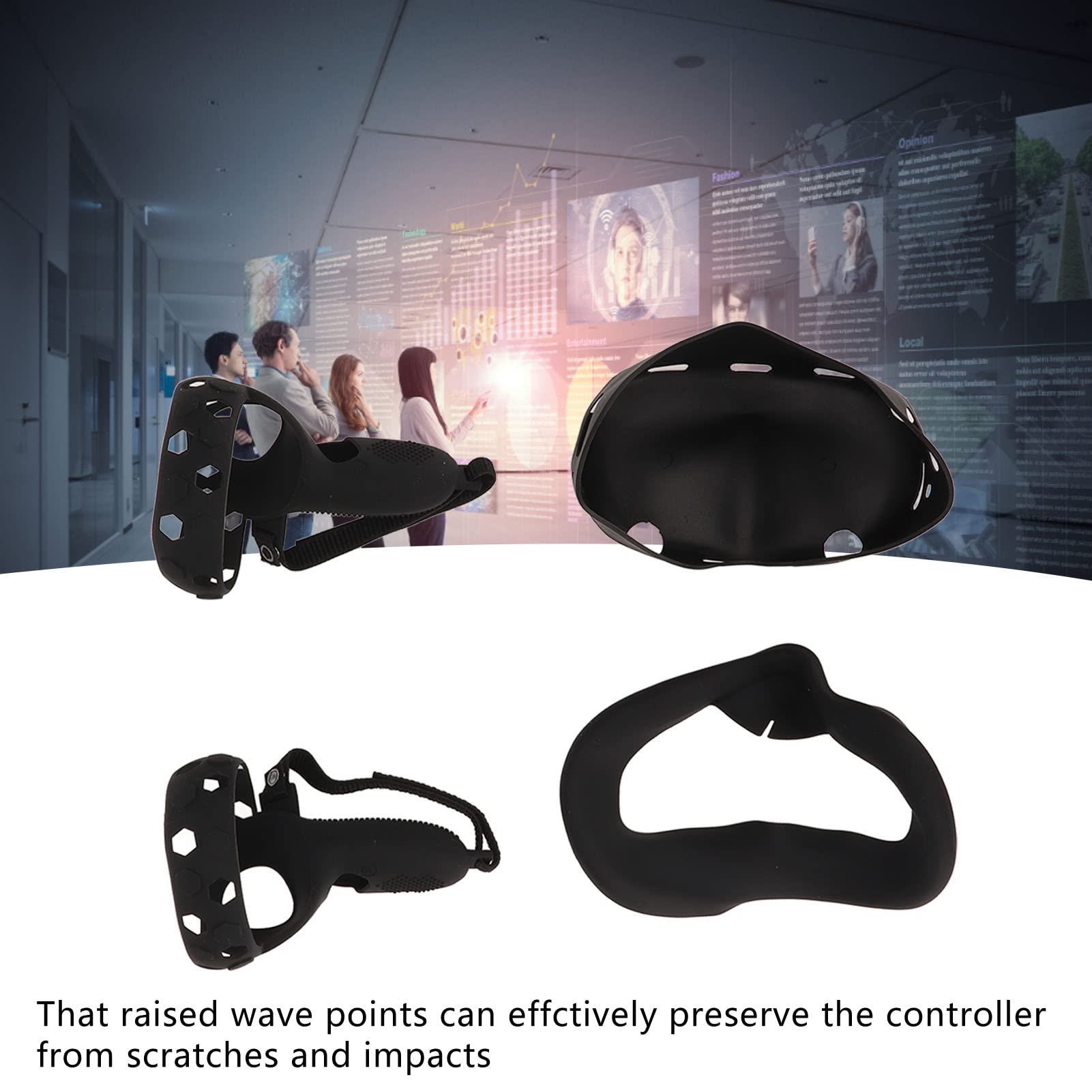 VR Shell Face Cover Touch Controller Grips Cover and Lens Protective Cover for Oculus Quest 2, 4 in 1 for Oculus Quest 2 Accessories Set
