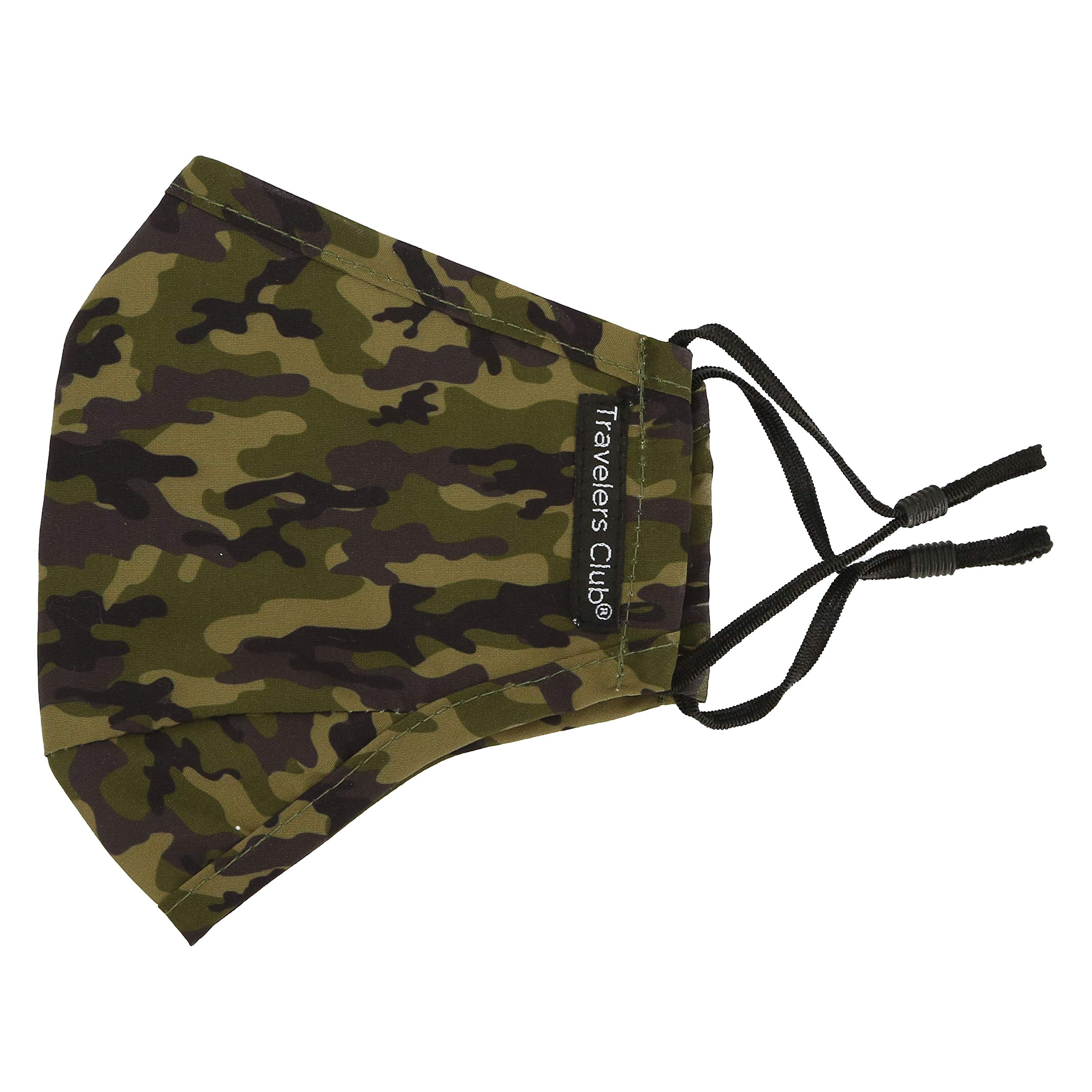 Travelers Club 2 Face Mask Plus 4 Air Filters, Camo, 6 Piece Set