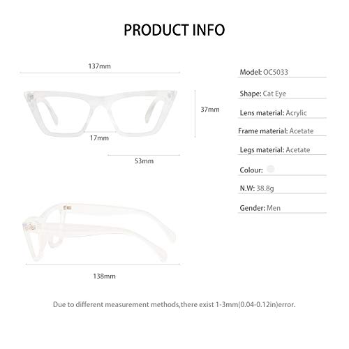 OCCI CHIARI Blue Light Blocking Glasses Oversized Eyeglasses Frame Blue Ray Computer Game Glasses