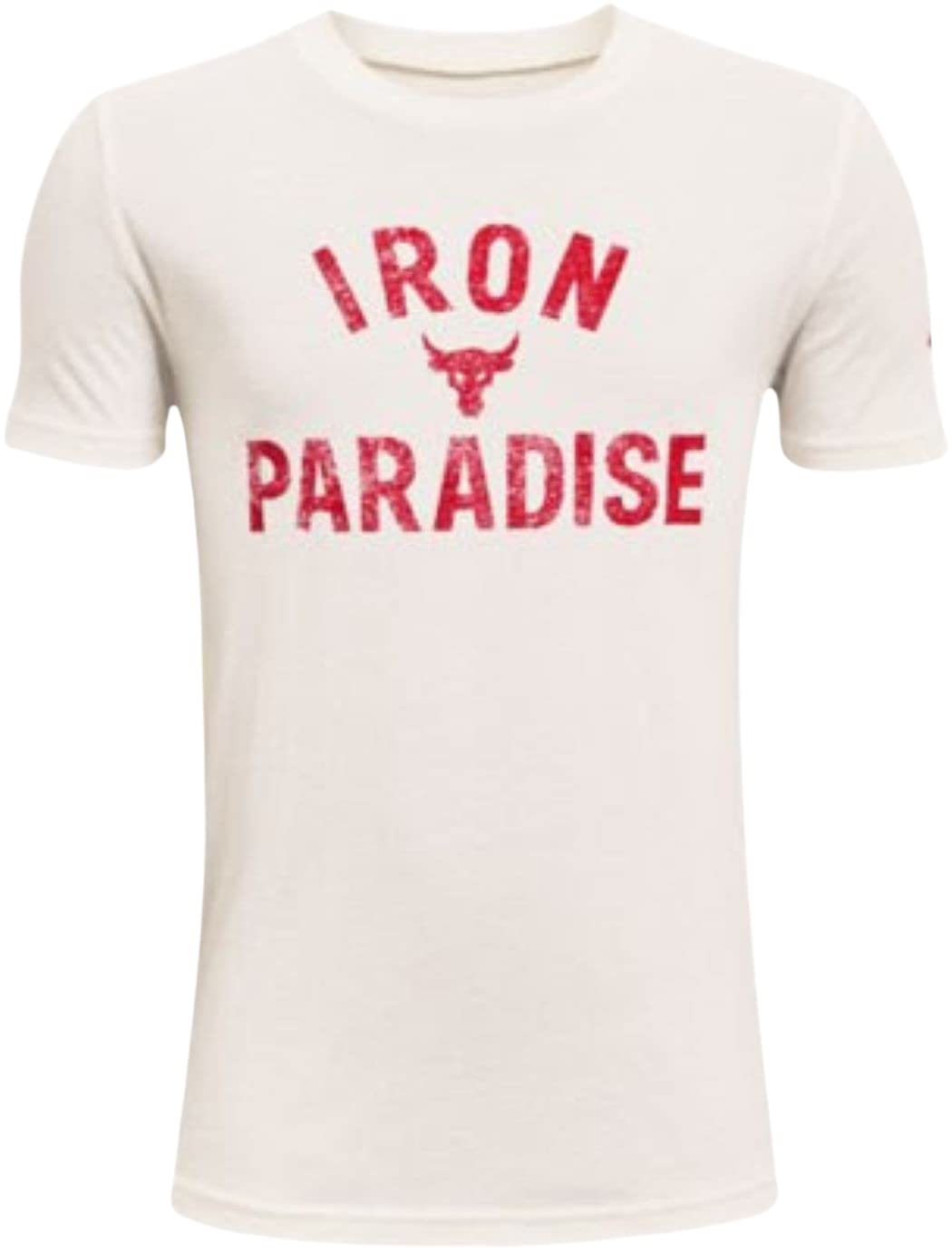Under Armour Boys' Project Rock Graphic T-Shirt (Rosewater/Black - 643, Youth Large)
