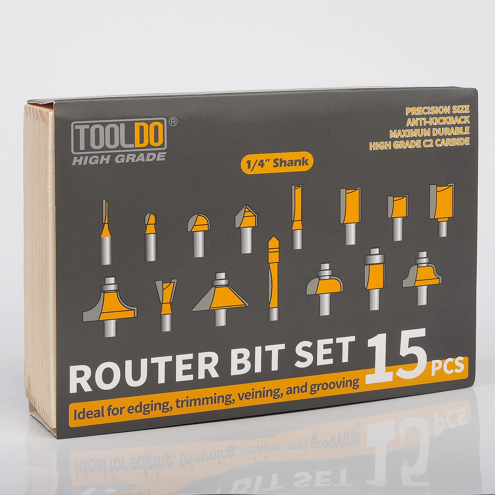 TOOLDO Router Bits Set 50 Pieces,1/4” Shank Tungsten Carbide Router Bits, Professional Router Bit Kit for DIY, Woodworking Project…