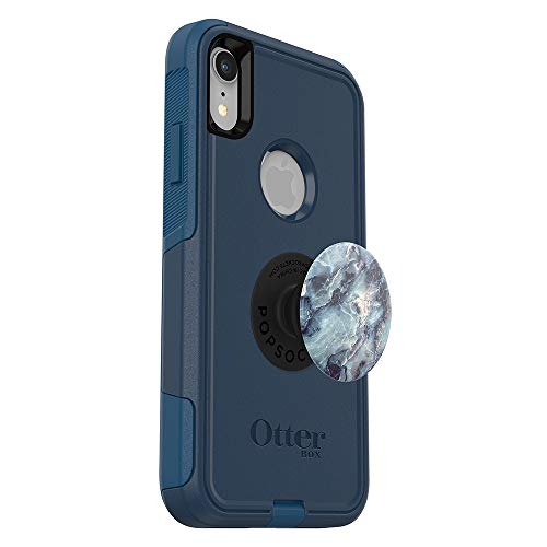 OtterBox Bundle: Commuter Series Case for iPhone XR - (BESBOKE WAY) + PopSockets PopGrip - (BLUE MARBLE)