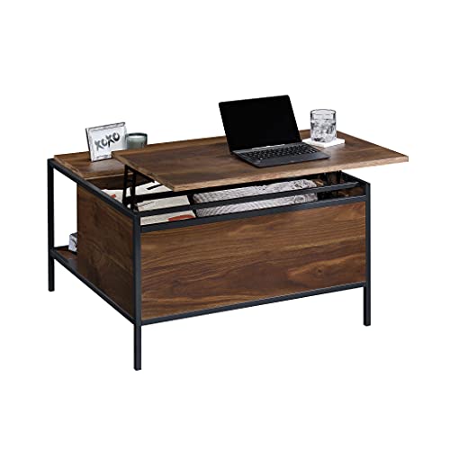 Sauder Nova Loft Coffee Table, L: 33.07" x W: 32.28" x H: 19.09", Grand Walnut Finish