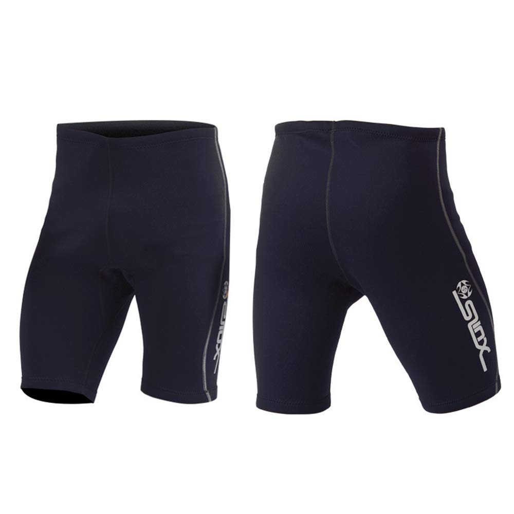 SLINX Wetsuit Short Pants Men 2mm Neoprene Shorts for Diving Kayaking Scuba Surfing Snorkeling Short Pants L Size, black