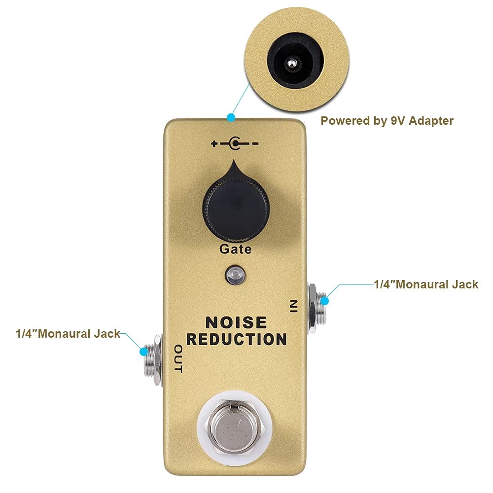 ZYZMH MP-40 Noise Gate Noise Reduction Suppressor Mini Single Guitar Effect Pedal True Bypass Gold Color