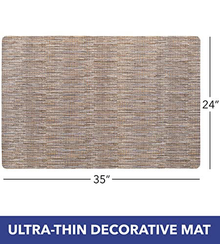 SoHome Ultra Thin Indoor Door Mat Kitchen Mat, Low Profile Stain Resistant Nonslip Design, Machine Washable, 24" x 35", Gray Gold
