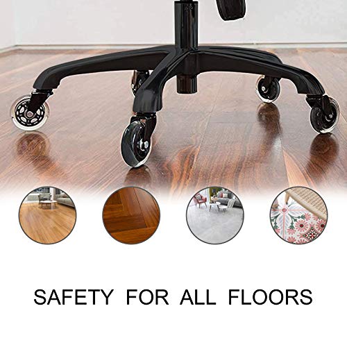 Rollerblade Wheels for Office Chairs, Universal Replacement Casters, Safety for Wood,Carpet All Floors,Noiseless&Heavy Duty 650lbs,Roll Smoothly and Easy Installation for Desk Chair,Gaming chair,3inch