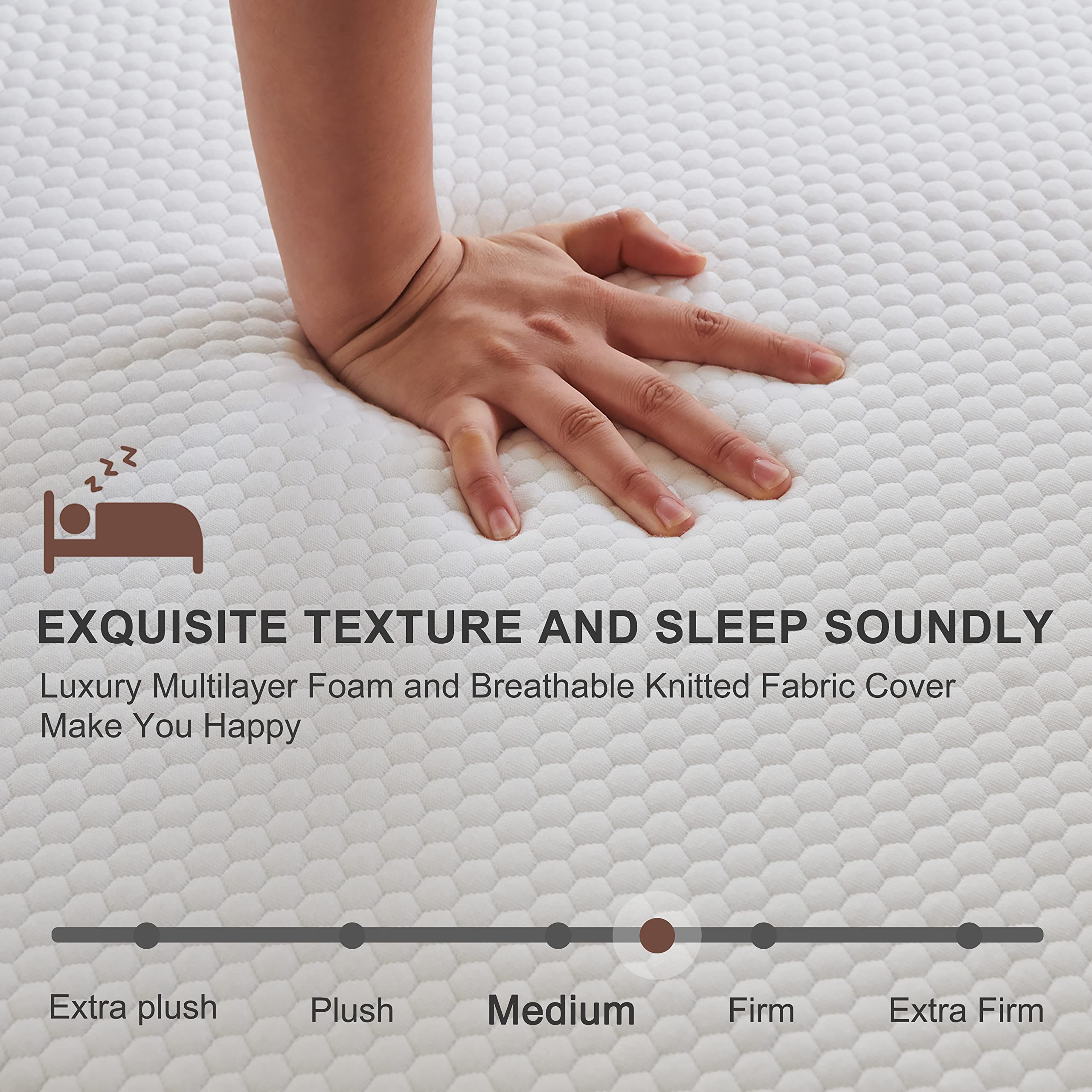 S SECRETLAND King Mattress, 14 inch Gel Memory Foam Mattress,Medium Feels-Bed Mattress in a Box,King Size Mattress