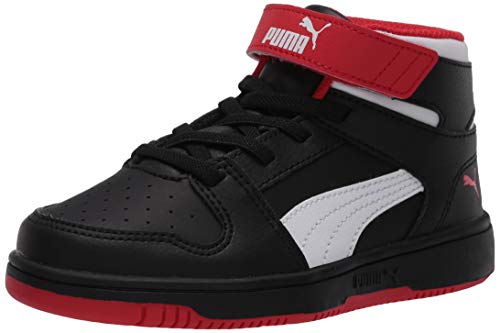 PUMA Rebound Layup Sl (Big Kid) Puma Black/High Risk Red/Puma White 5.5 Big Kid M