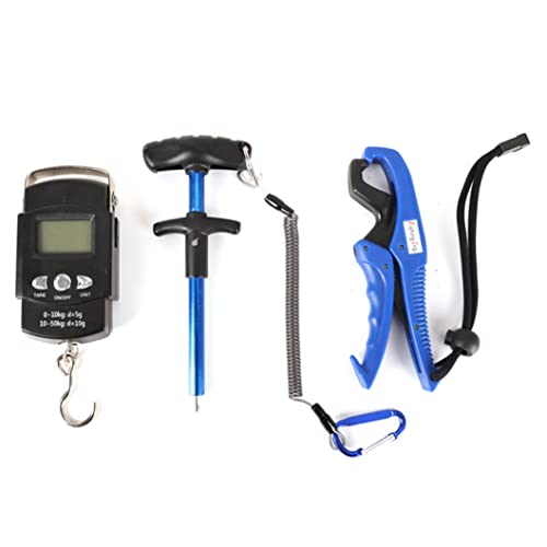 Tuimiyisou Fish Hook Remover Combo Kit Digital Fish Scale Handheld Electronic Floating Fish Clamp Fishing Lanyard Hook Removal Kit Blue 1 Set Fishing Accessories-Tools