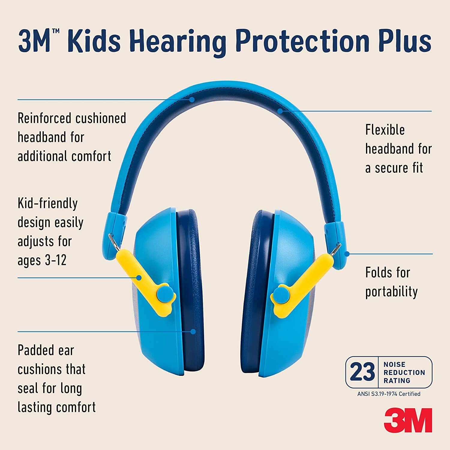 Peltor Sport RangeGuard Hearing Protection & 3M Kids Hearing Protection Plus, Blue