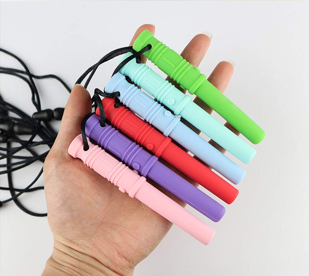 Sensory Chew Necklace,Chewy Stick Toy,Silicone Teether to Training and Development for Boys and Girls,Teething Babies,Autism ADHD SPD, Oral Motor, Anxiety