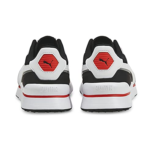 PUMA unisex child R78 Sneaker, Puma Black-puma White-limestone, 6 Big Kid US