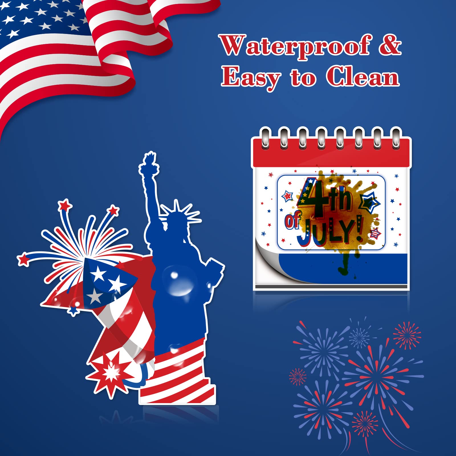 Whaline 13Pieces Independence Day Refrigerator Magnets Patriotic July 4th Gnomes USA Flag Decorative Fridge Magnetic Stickers for Fridge Metal Door Mailbox Locker Office Cabinets Decor