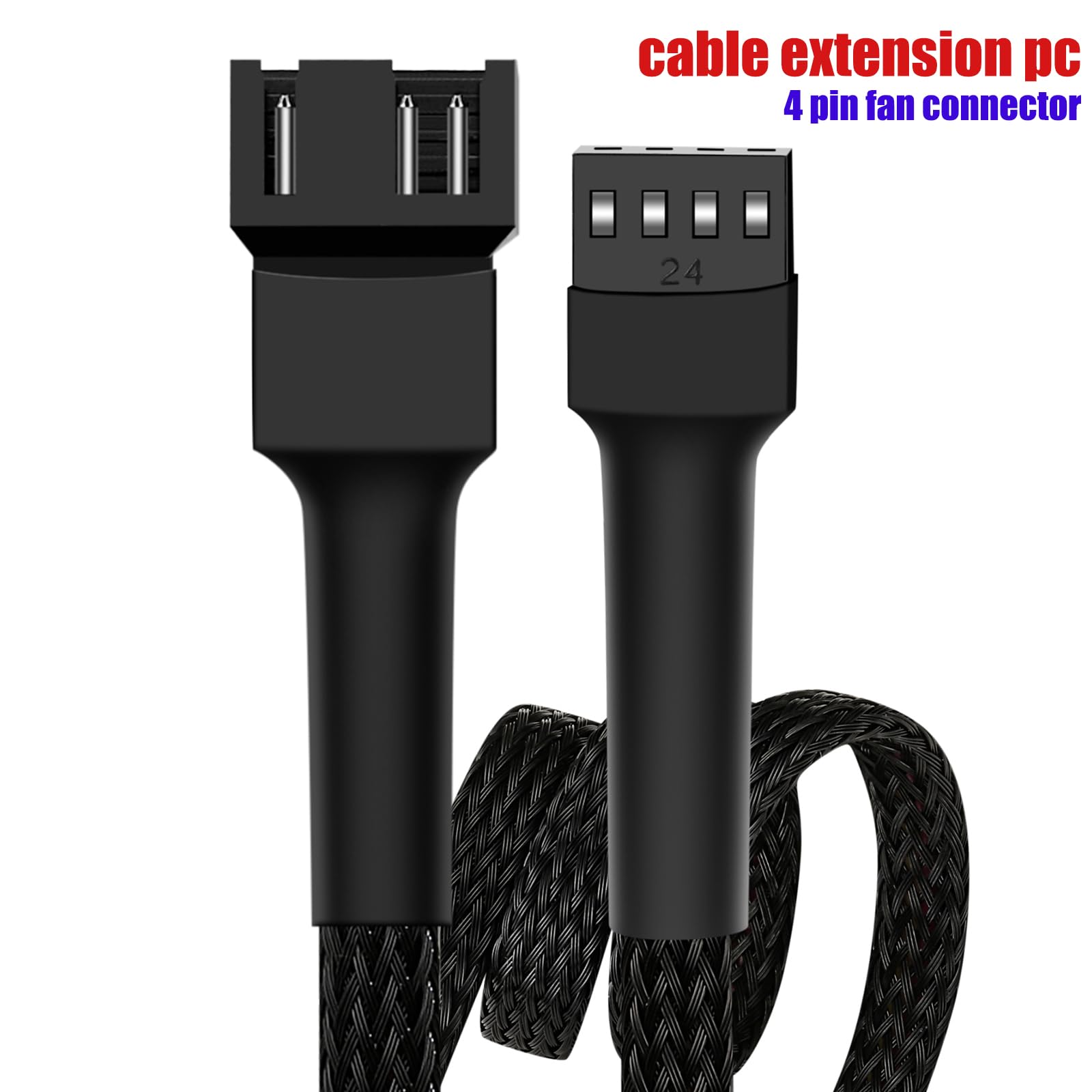 skineat 11.8" pwm Fan Extension Cable,4 pin Fan Extension Cable,Cable Extension pc,3-Pin/4-Pin Cooling Fan Extension Cable Wire (11.8"(30cm) 10pcs)