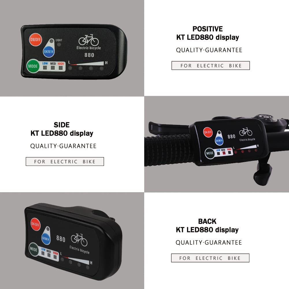 通用 Ebike Display Screen KT LED880 36V/48V KUNTENG SM Connector Intelligent Display for Electric Bicycle Conversion