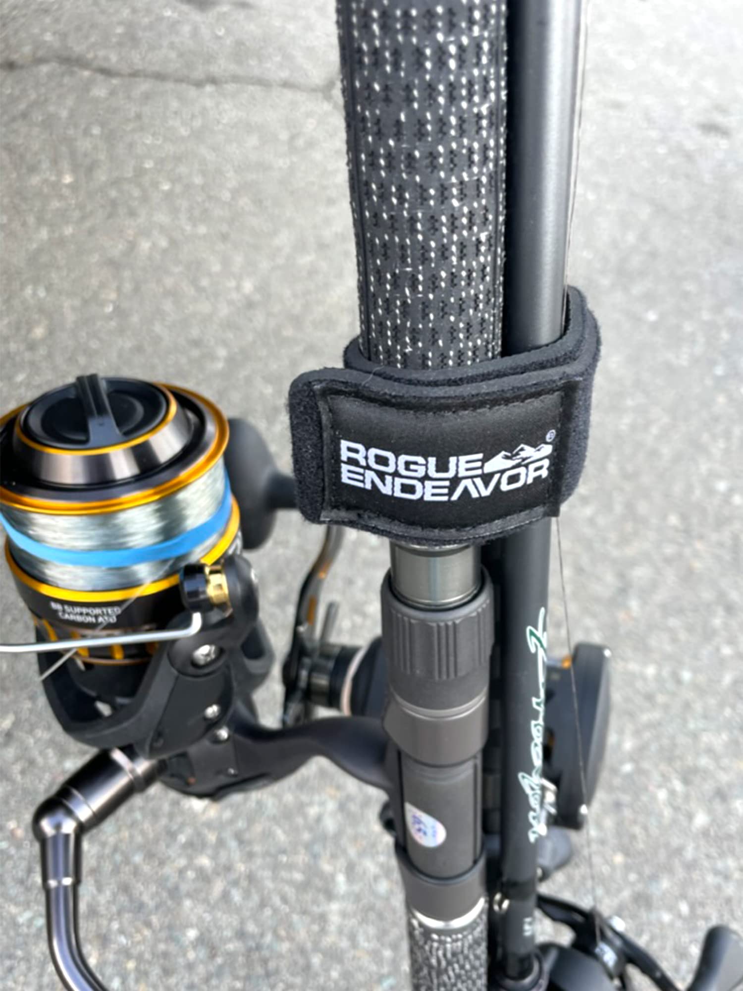 Rogue Endeavor Fishing Rod Wrap, Premium Neoprene Lined (Pack of 6) (Black)