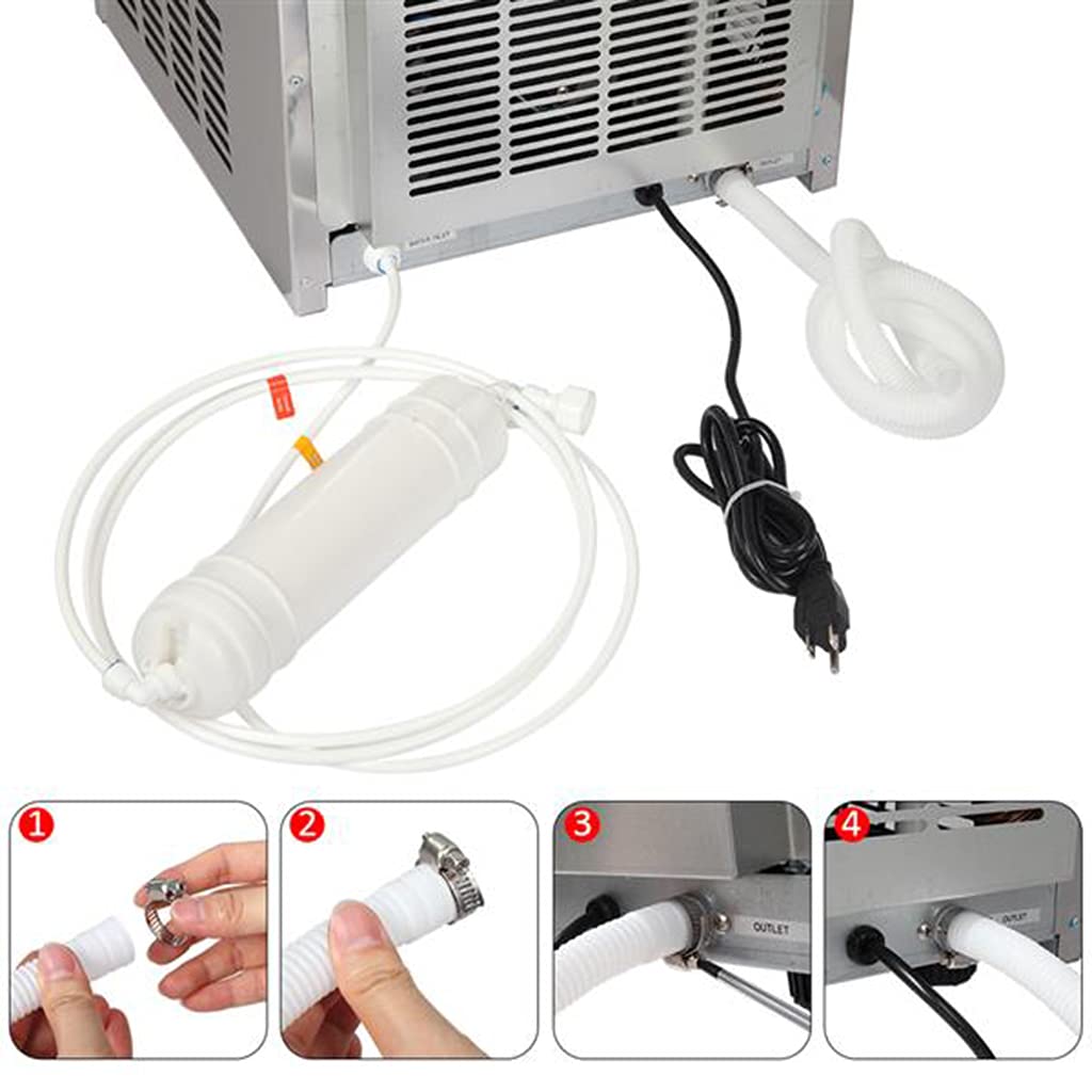 Zokop ZOKOP Commercial Ice Maker 110Lbs/24H, Stainless Steel Ice Machine with 24Lbs Ice Storage Capacity, Freestanding Under Counter ice Maker, Ideal for Home, Office, Restaurant, Bar, Coffee Shop