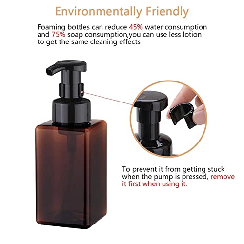 QTBH Soap Dispenser 450ml Foaming Dispenser Refillable Pump Bottle for Liquid Soap Shampoo Body Wash Bathroom Container for Cosmetics Soap Pump (Capacity : 250ml, Color : Clear)