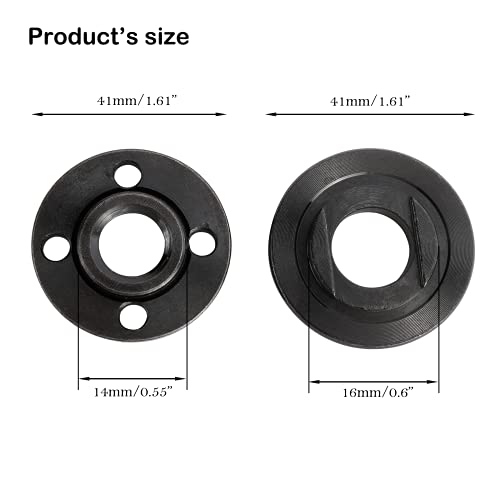 WerkWeit Grinder Angle Spanner Wrench Flange Nut Kit, 1PCS Angle Grinder Flange Wrench and 6PCS Flange Nuts, Compatible with Dewalt Bosch Black Decker Ryobi Makita(4.5" 5" 5/8-11)