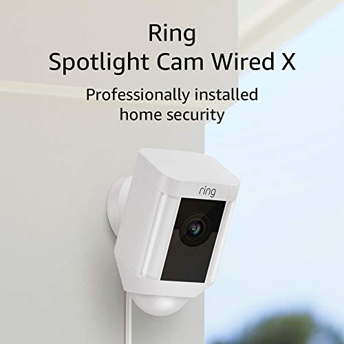 Ring Spotlight Cam Wired X White - lifetime video recording, 3-year device warranty, dedicated tech support - Distributor Bundle