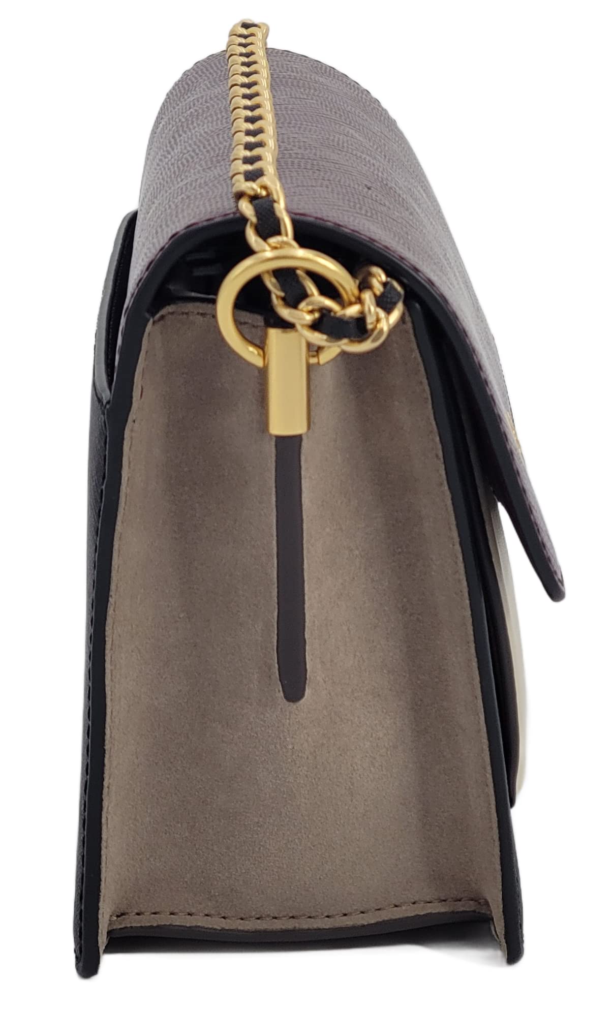 Tory Burch 145219 Robinson Black/Maroon Saffiano Leather Cream Off White Accent With Gold Hardware Women's Shoulder Crossbody Bag