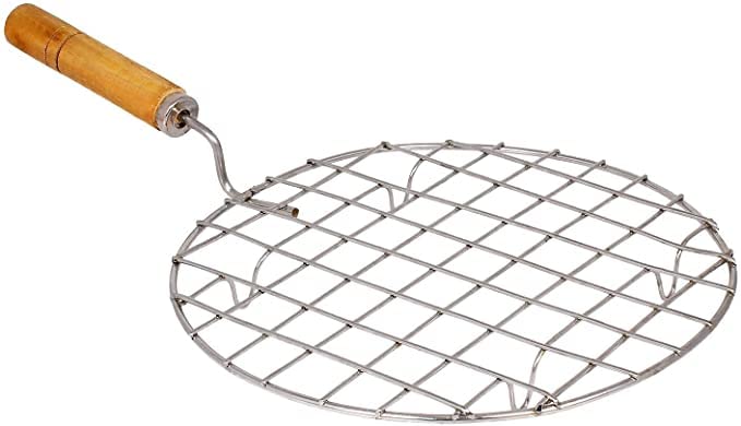 WhopperOnline Stainles Steel Multi-Purpose Round Wire Roasting Pan, Roti Jari, Roti Jali, Roti Grill, Papad Jali, Chapati Grill, Cooling Rack