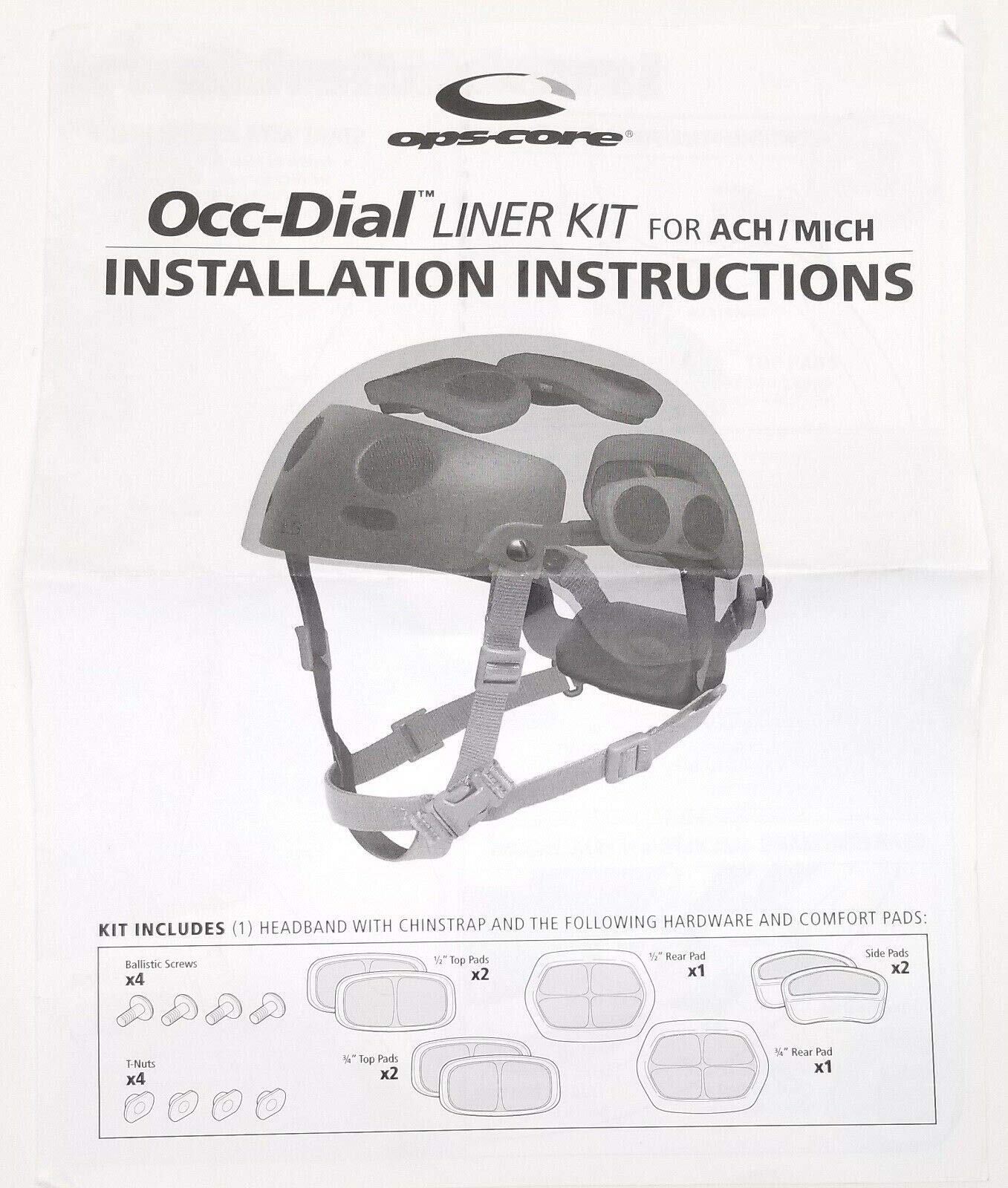Ops-Core OCC-Dial Liner Helmet Kit for ACH MICH (Large, Urban Tan)