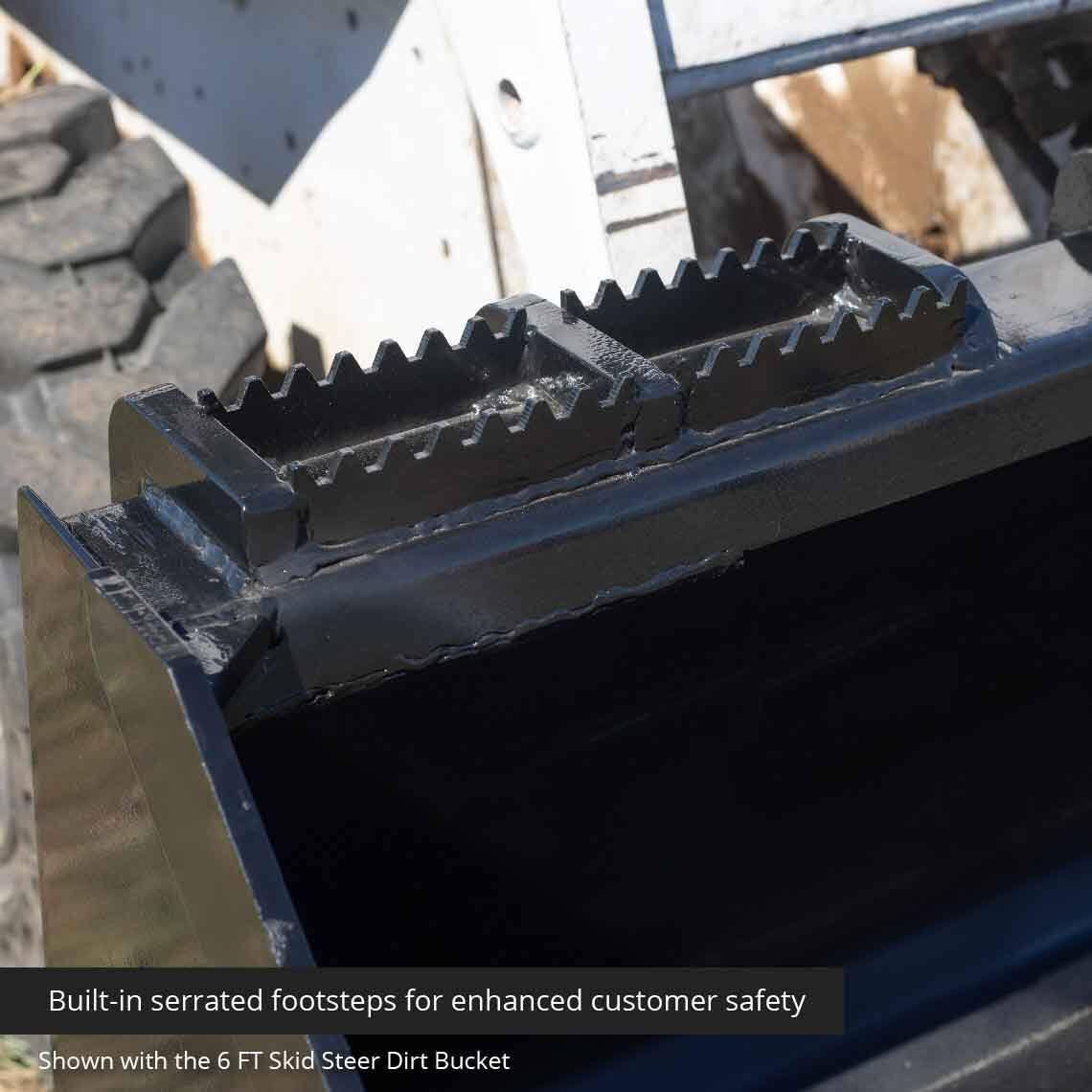 Titan Attachments 84" HD Skid Steer Dirt Bucket with Bolt-On Teeth, Rated 3,200 LB, Universal Quick Tach