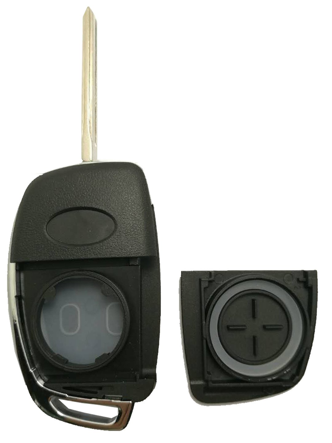 Replacement Key Fob Case Shell Fit for Hyundai Sonata Santa Fe Keyless Entry Remote Control Key Fob Cover Casing with Uncut Blade Blank and Screwdriver (Black)